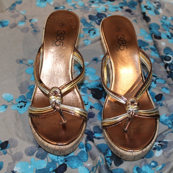 385 | Shoes | 385 Tricolor Wedge Sandals | Poshmark